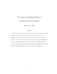 Two Types of Explainability for Machine Learning Models - PhilSci-Archive